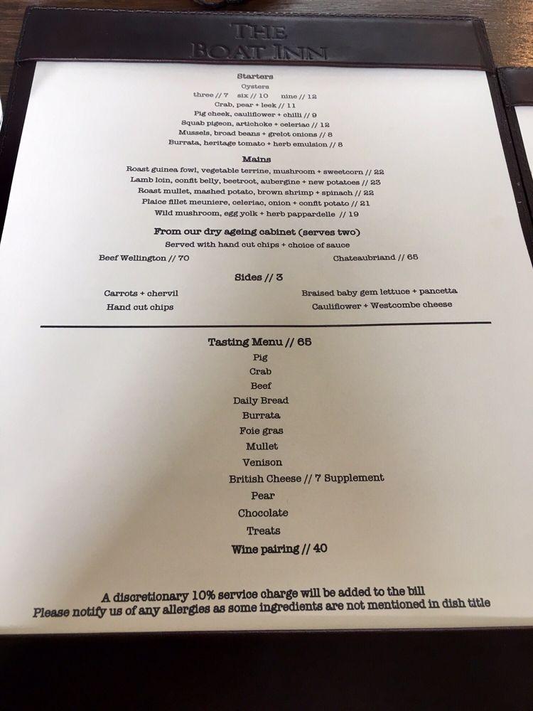 Menu at The Boat pub & bar, Lichfield, The Boat