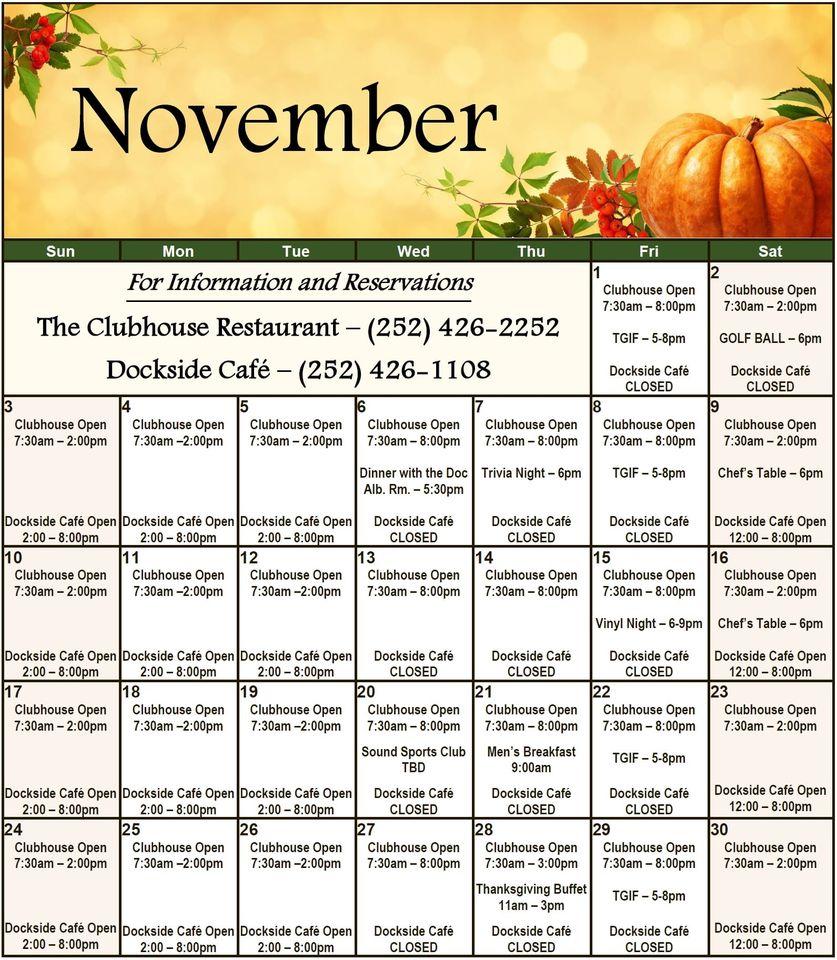 Menu at The Clubhouse Restaurant at Albemarle Plantation, USA, 371 ...