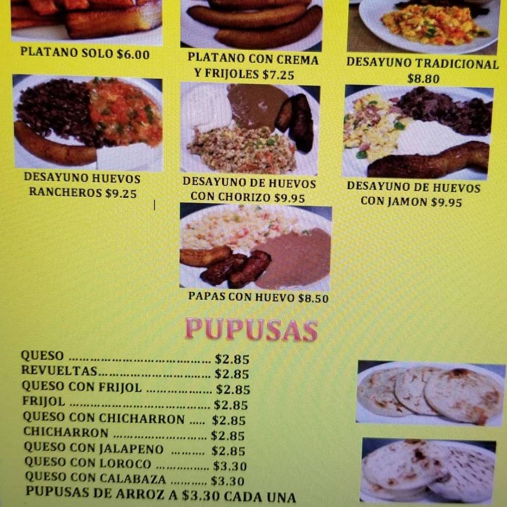 Menu at el buen sazon latino restaurant, Los Angeles