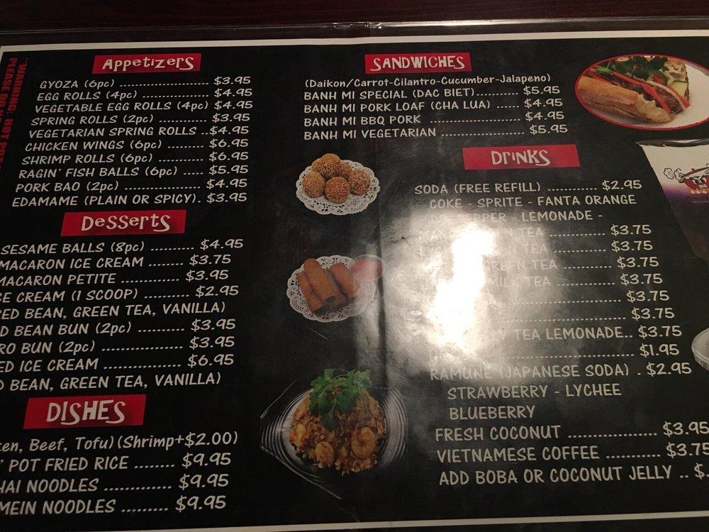 Menu at Ragin Pot restaurant, Port Hueneme