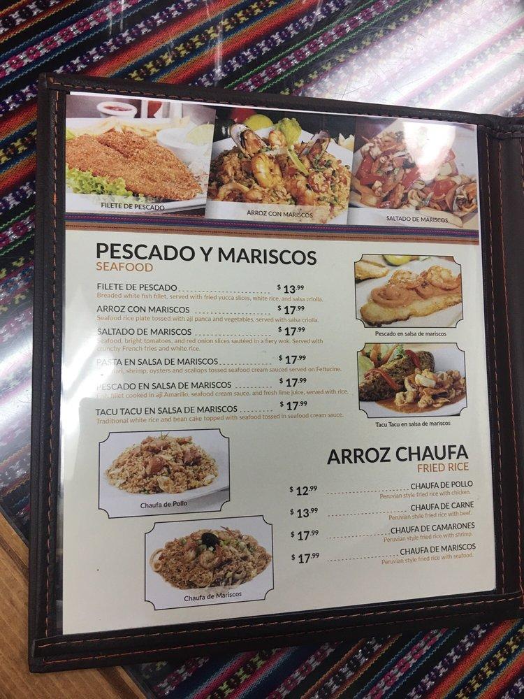 Carta del restaurante Rubi's Peruvian Taste, Salt Lake City