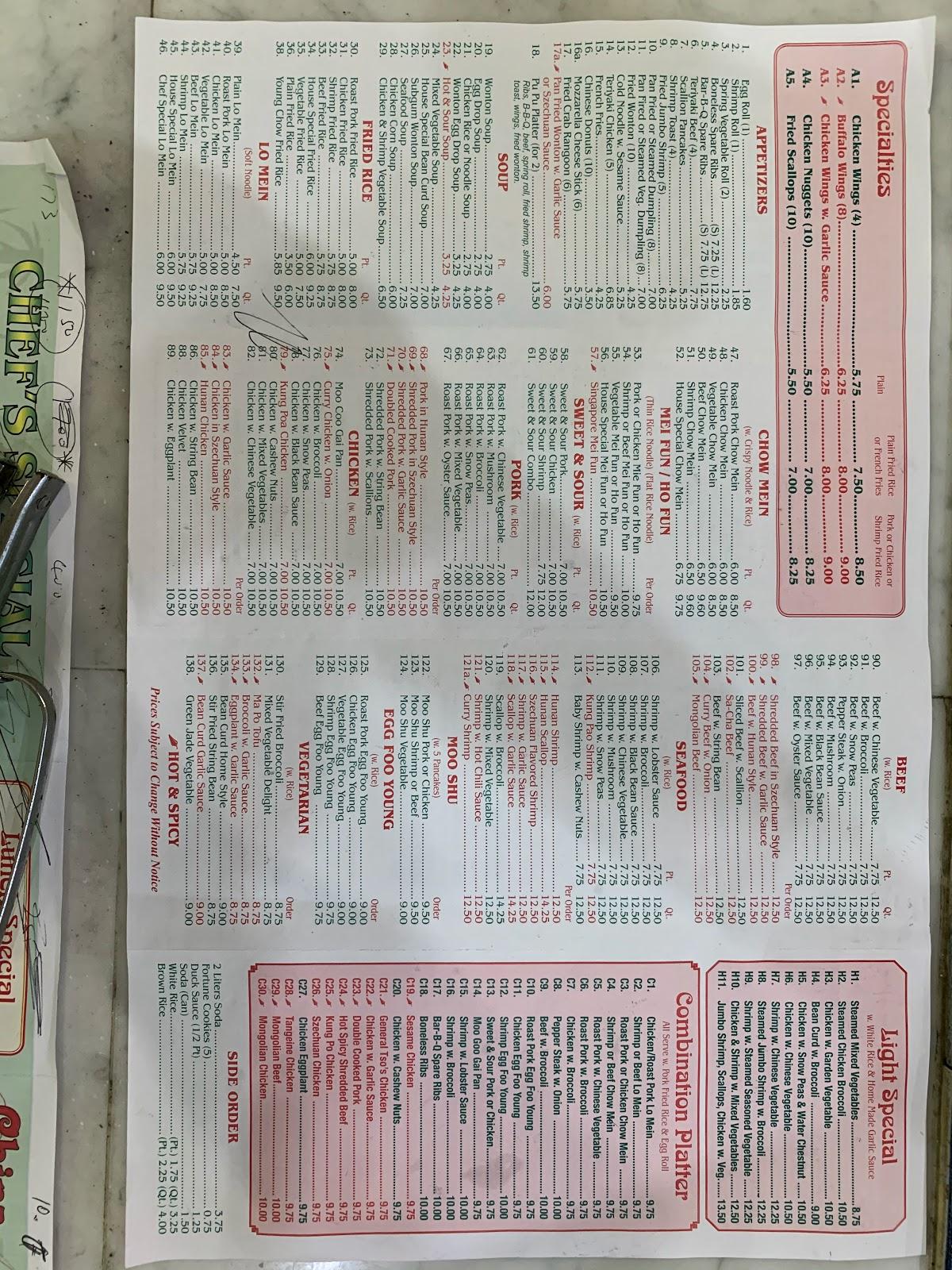 Menu at China King Chinese Restaurant, Hamilton Township, Quakerbridge Rd