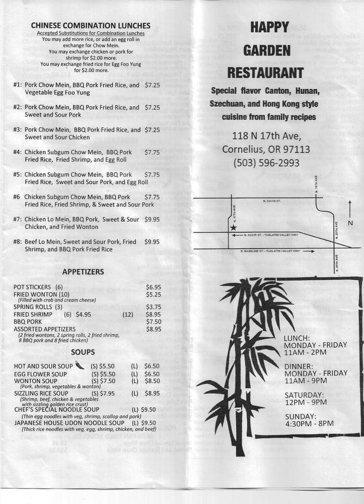 Menu at Happy Garden Restaurant, Cornelius