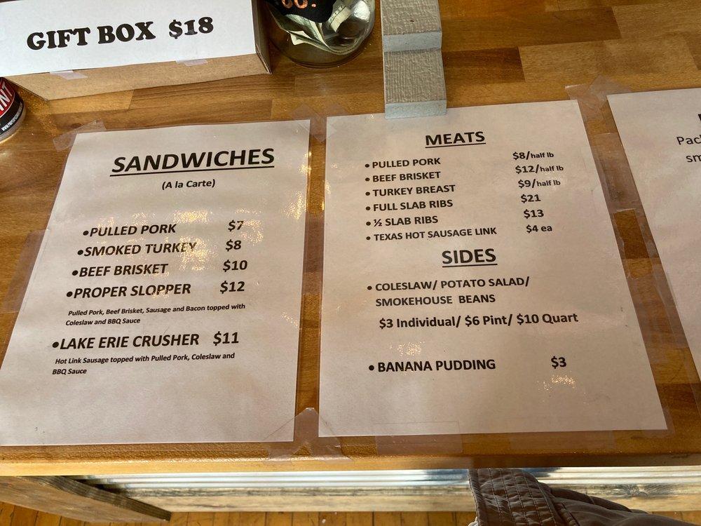 Menu at The Proper Pig Smokehouse pub & bar, Lakewood, Detroit Ave