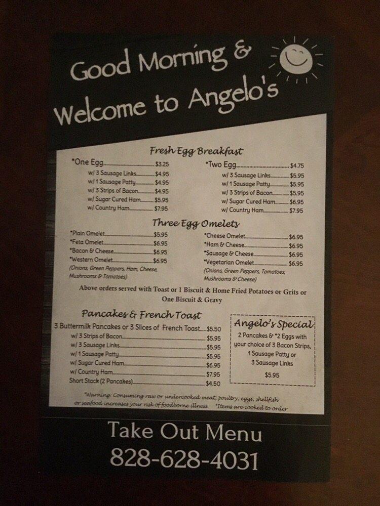 Menu at Angelo's Family Restaurant, Fairview