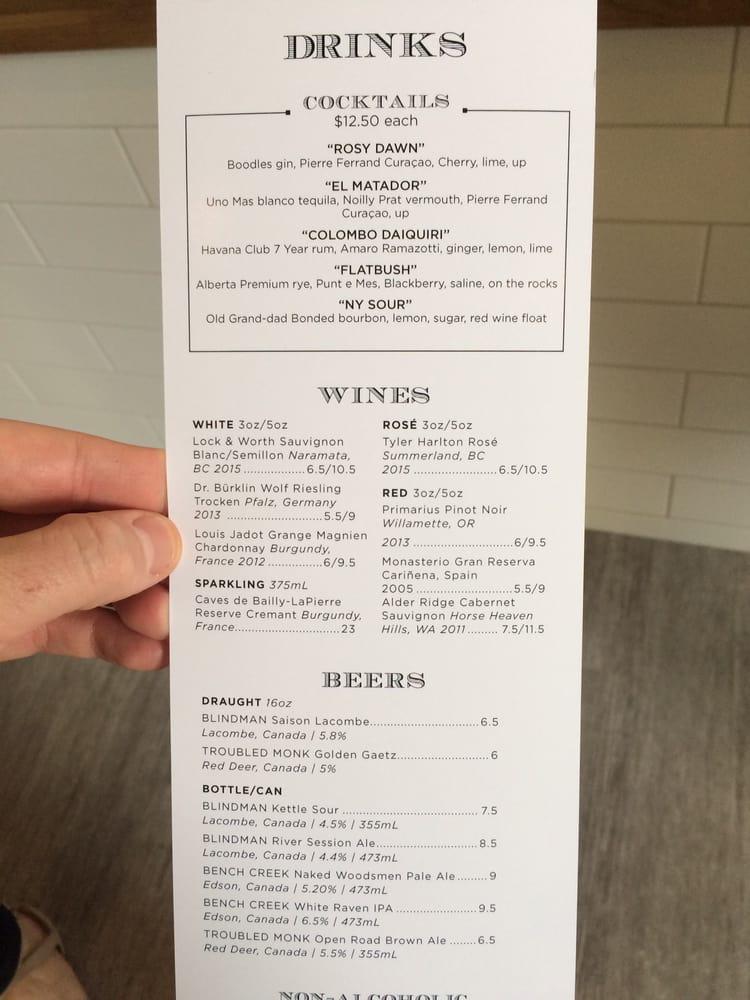 Menu at District Café & Bakery, Edmonton