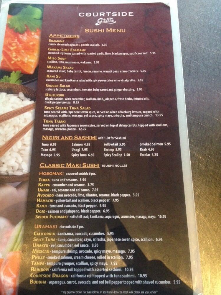 Menu at Courtside Grille pub & bar, Saint Petersburg, 110 Fountain Pkwy N
