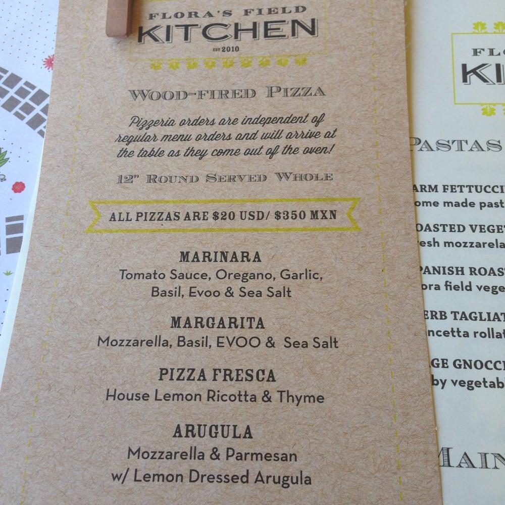 Menu at Flora Farms pizzeria, San José del Cabo, Carretera ...