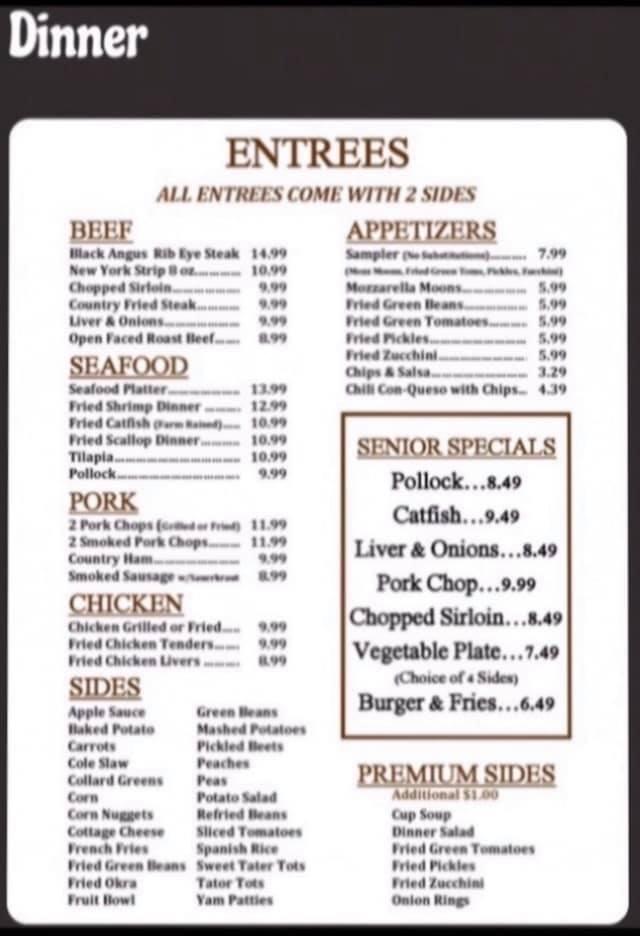 Menu at Haystax Restaurant, Eustis