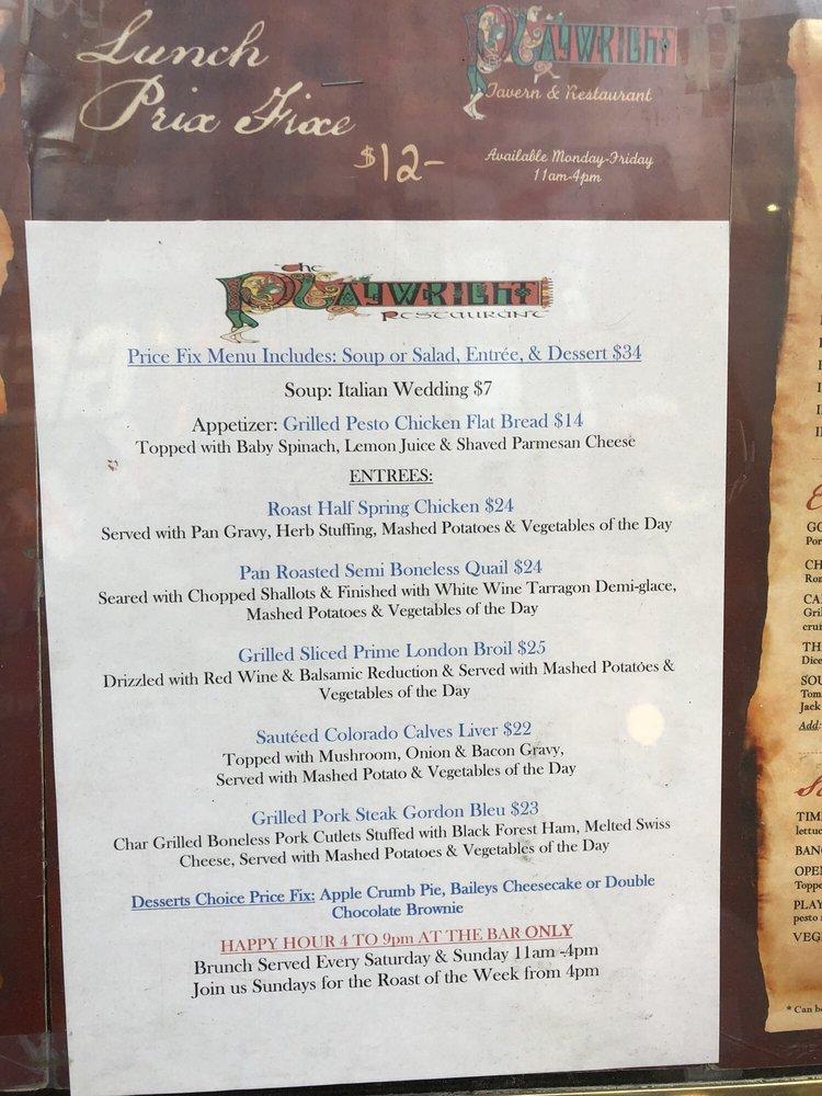 Menu at Playwright pub & bar, West New York, 202 W 49th St