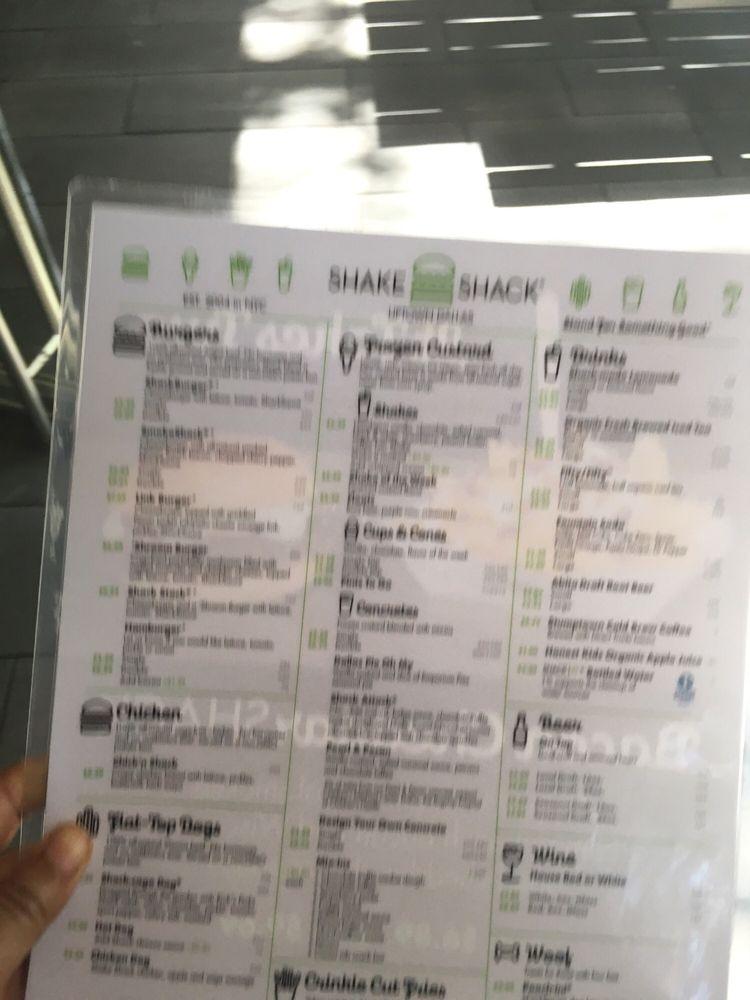 Menu at Shake Shack Dallas, Uptown restaurant, Dallas, N Pearl St
