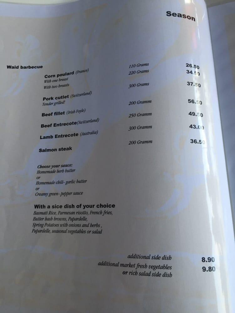 Speisekarte von Restaurant Die Waid, Zürich