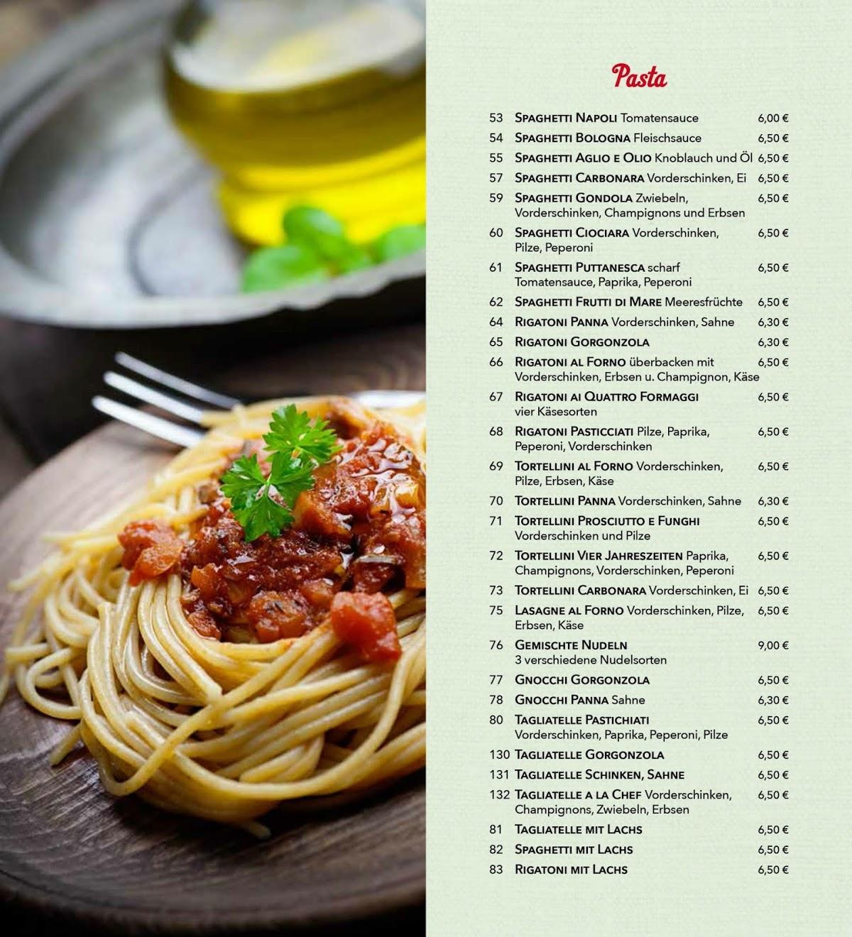 Menu at Pizzeria Da Enzo, Amberg
