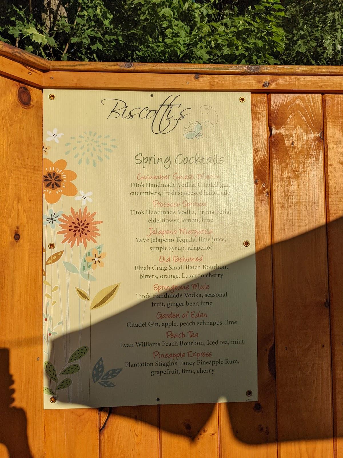 Menu at Biscotti's pizzeria, New Fairfield