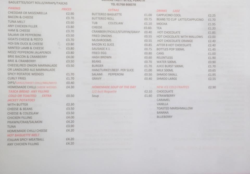 Menu at Tasty Bites Penrith fast food, Penrith