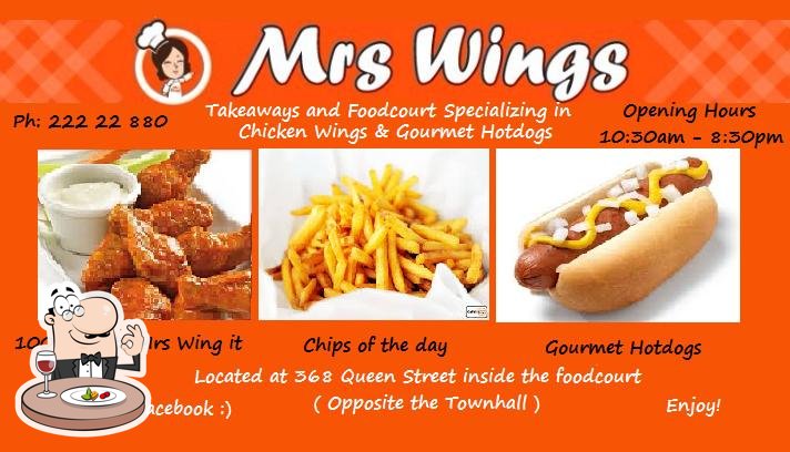 Mrs Wings in Auckland - Restaurant menu