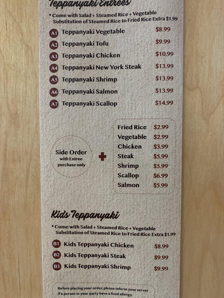 Menu at Fuji Grill fast food, Brentwood