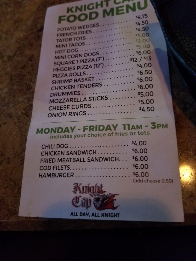 Menu at Knight Cap Bar & Lounge, Minneapolis