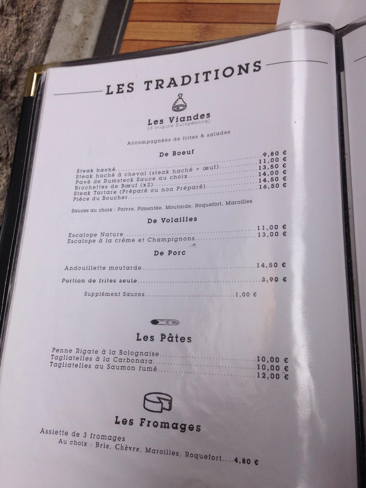 Menu at Le Palais Gourmand restaurant, Laon