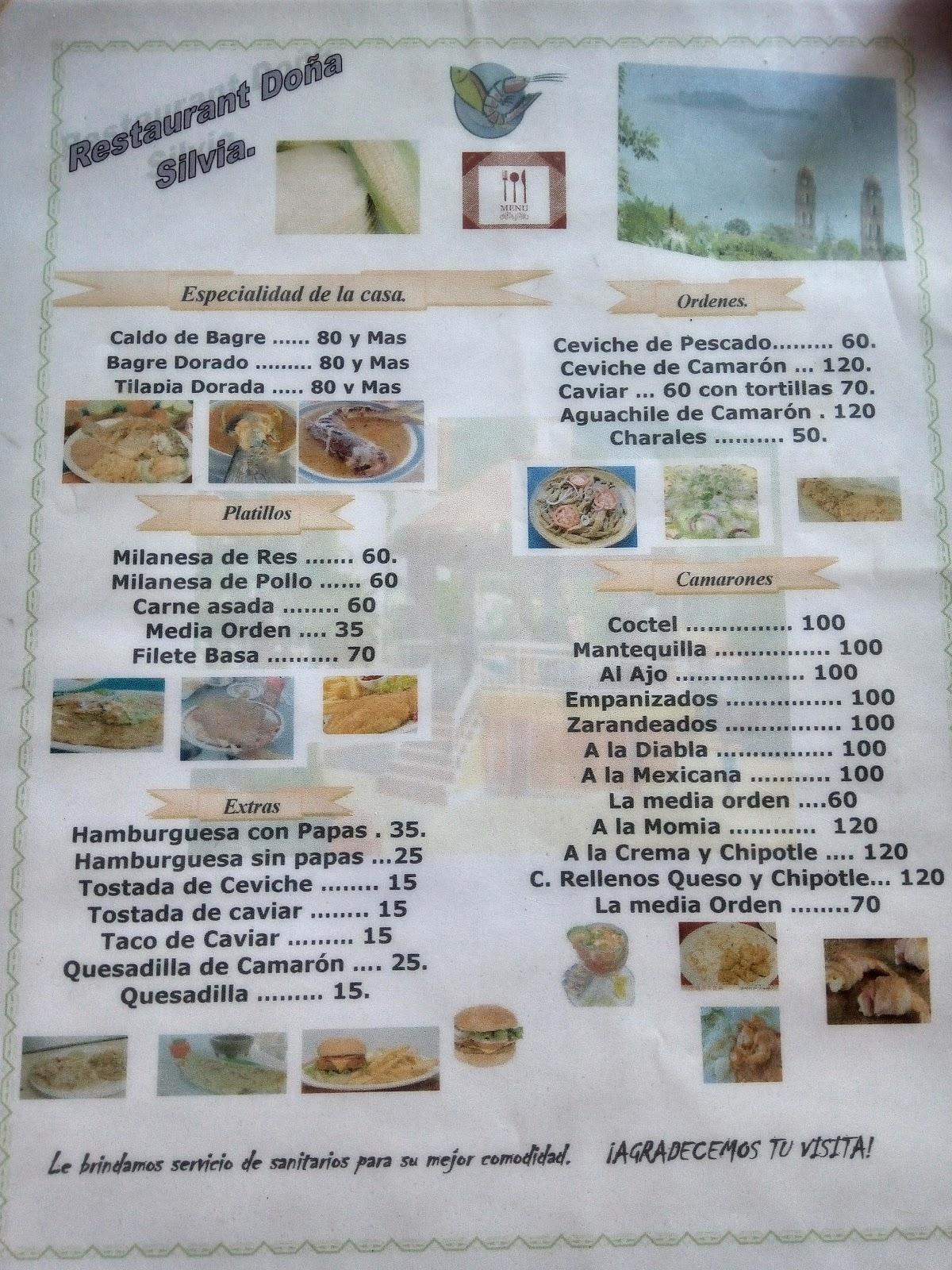 Menu at Restaurante Doña Silvia, Mezcala