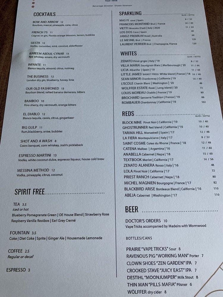 Menu at The Monroe pub & bar, Orlando