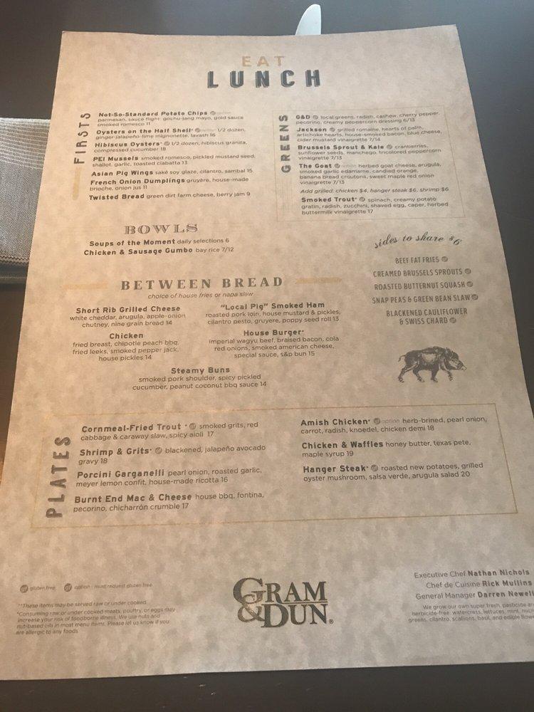 Menu at Gram & Dun pub & bar, Kansas City