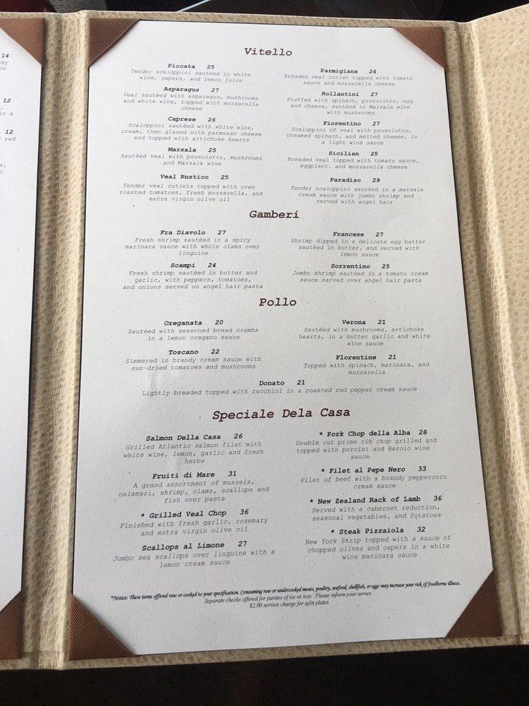 Menu at Isle of Capri restaurant, Virginia Beach