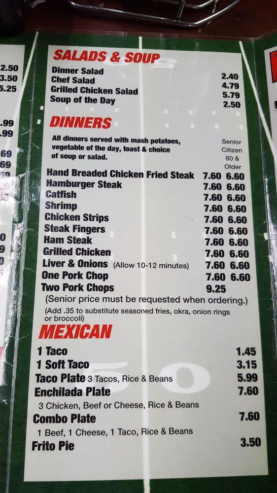 Menu at Red Zone Cafe, Lubbock, Slide Rd
