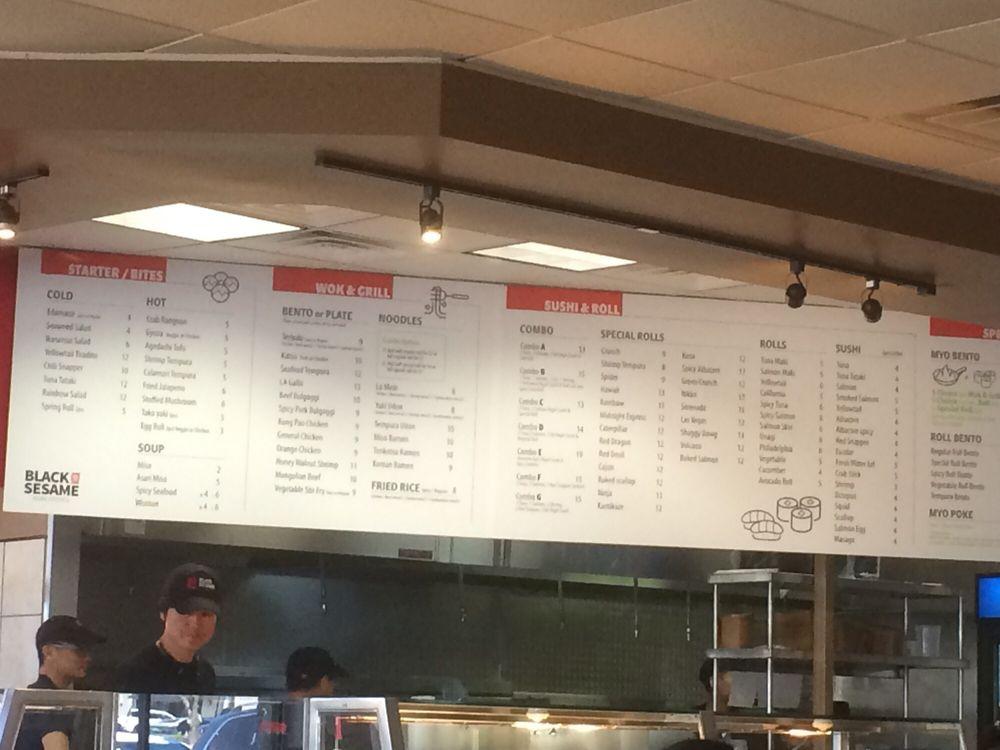 Menu at Black Sesame restaurant, Irving