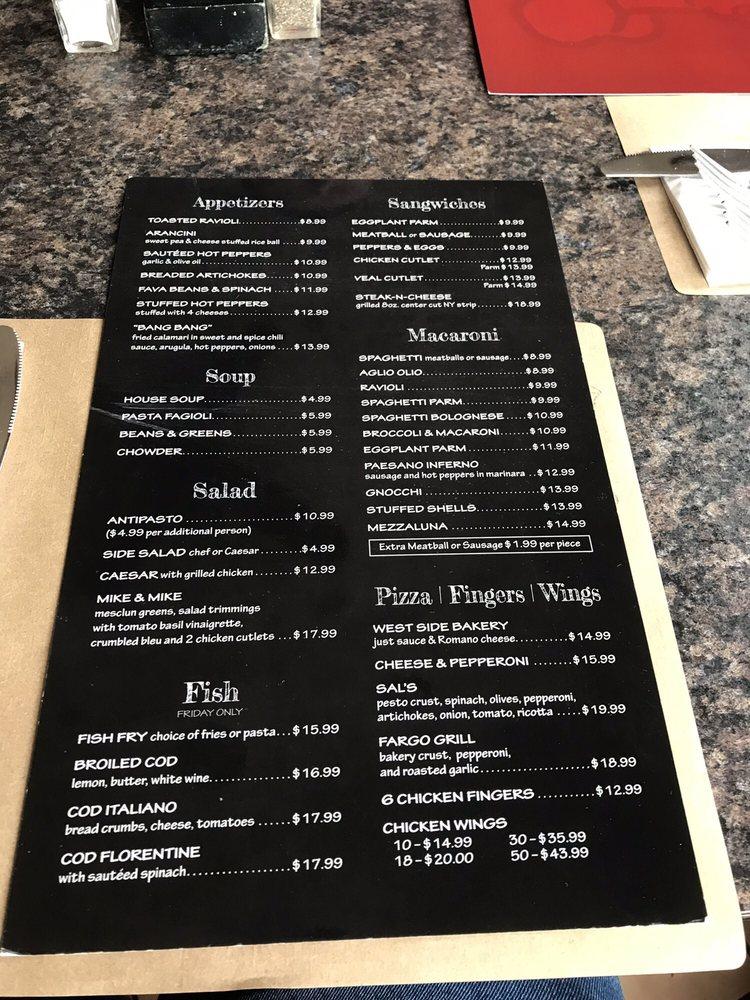 Menu at Marco's Italian Restaurant, Buffalo