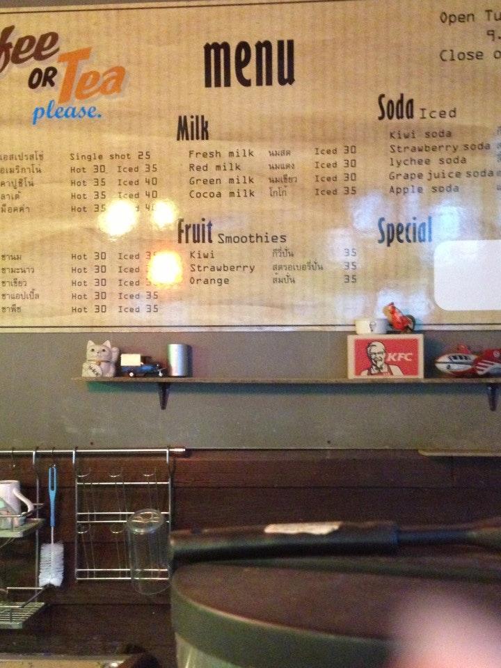 Menu at More Cafe', Chiang Mai