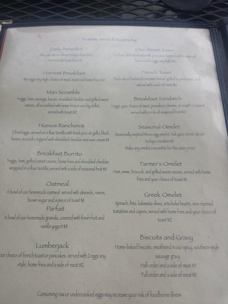 Menu at One Street Down Cafe, Redmond, 124 SW 7th St