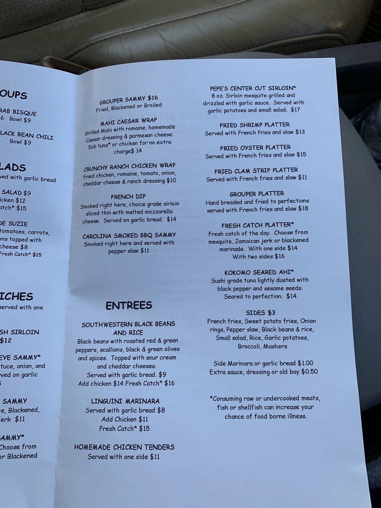 Menu at Red Bones Raw Bar Seafood Grille, Chesapeake