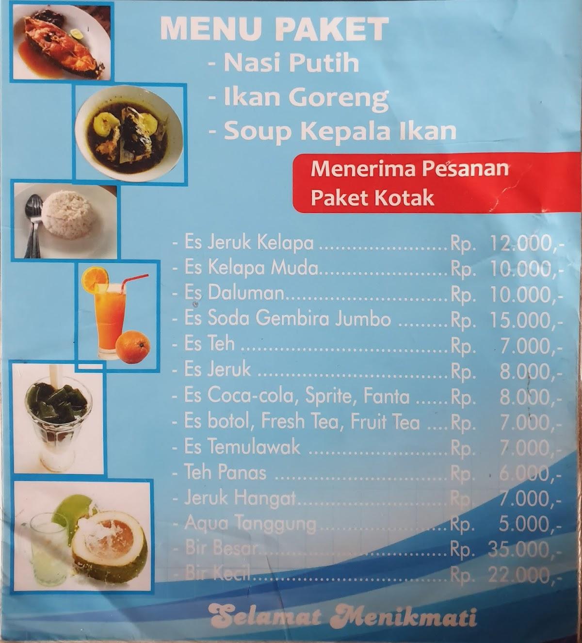 Menu at Warung Pak Ada restaurant, Denpasar