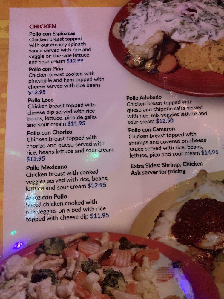 Menu at El Burro Loco restaurant, St. Louis