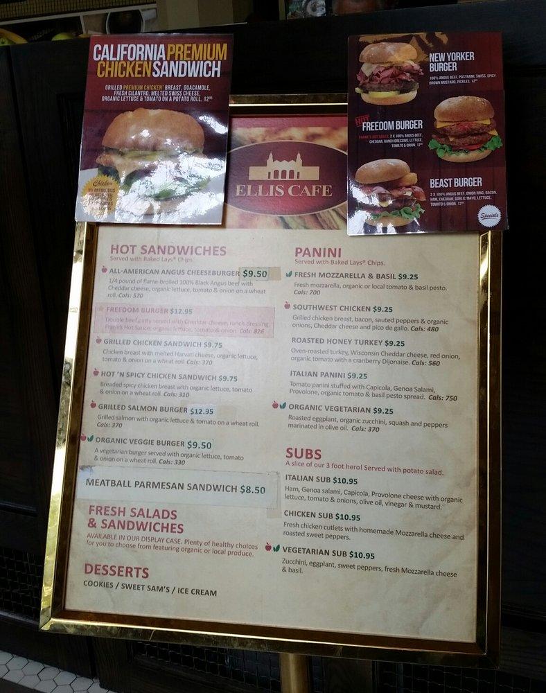 Menu at Ellis Island Cafe, New York City, Ellis Island