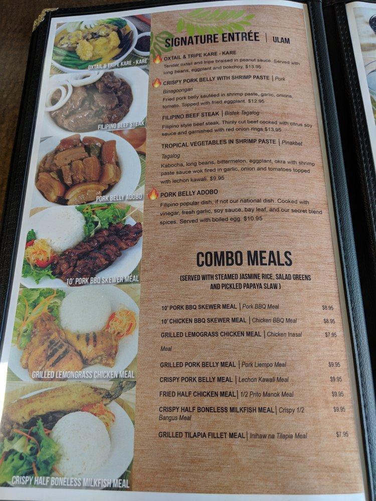 Menu at Inihaw Avenue Filipino Kitchen BBQ, Irving