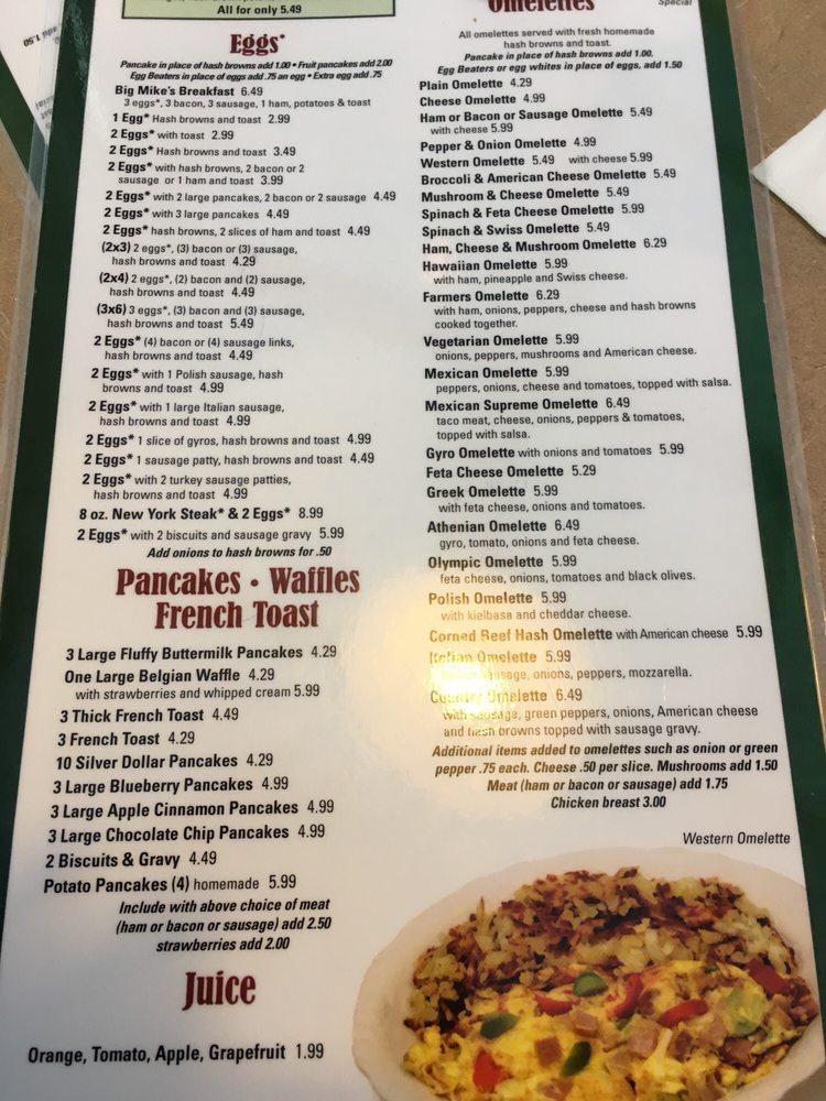 Menu at Michael's Kitchen restaurant, Charter Township of Clinton