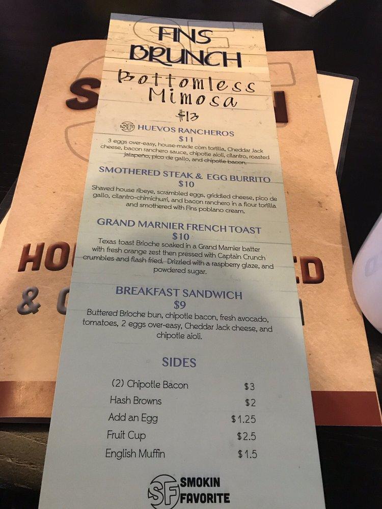 Menu at Smokin Fins Highlands Ranch restaurant, Highlands Ranch, Cpl ...
