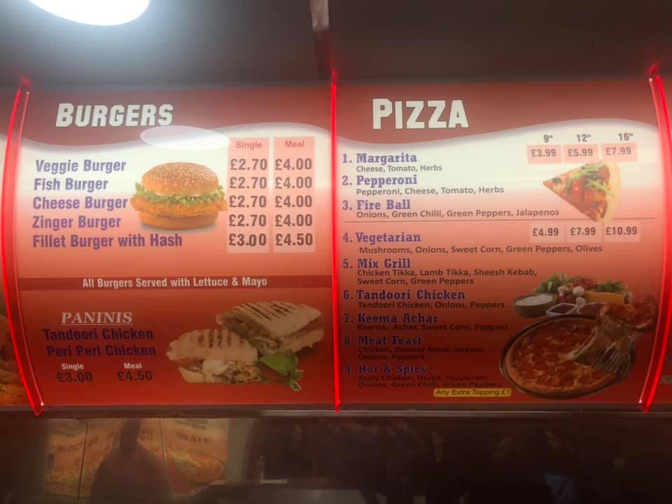 Menu at BIGG SAJ restaurant, Birmingham