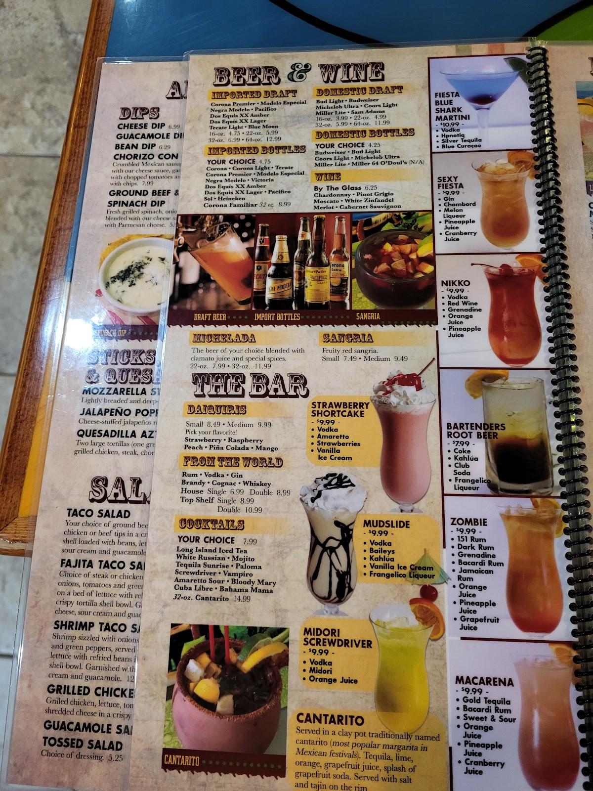 Menu at Fiesta Charra restaurant, East Lansing, Park Lake Rd