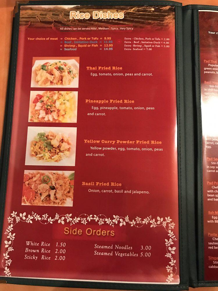 Menu at Ginger Thai Kitchen restaurant, Salinas