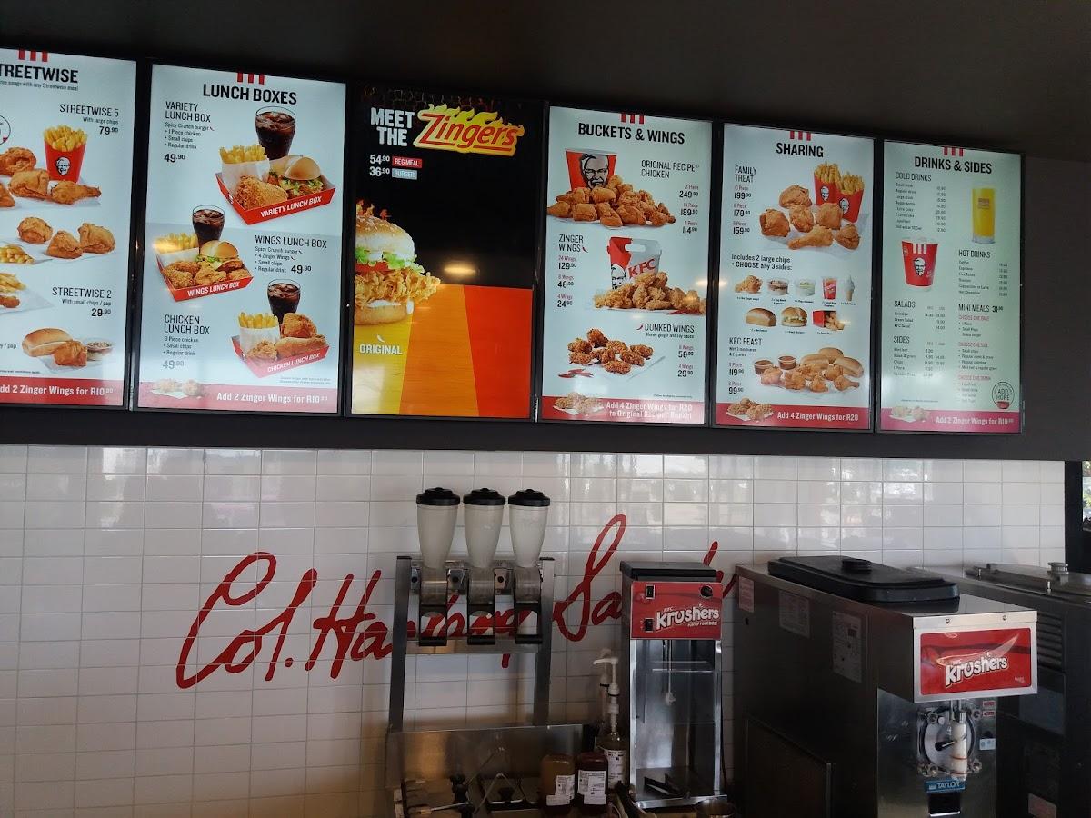 Speisekarte von KFC Ontdekkers Park restaurant, Roodepoort, Cnr Louis St