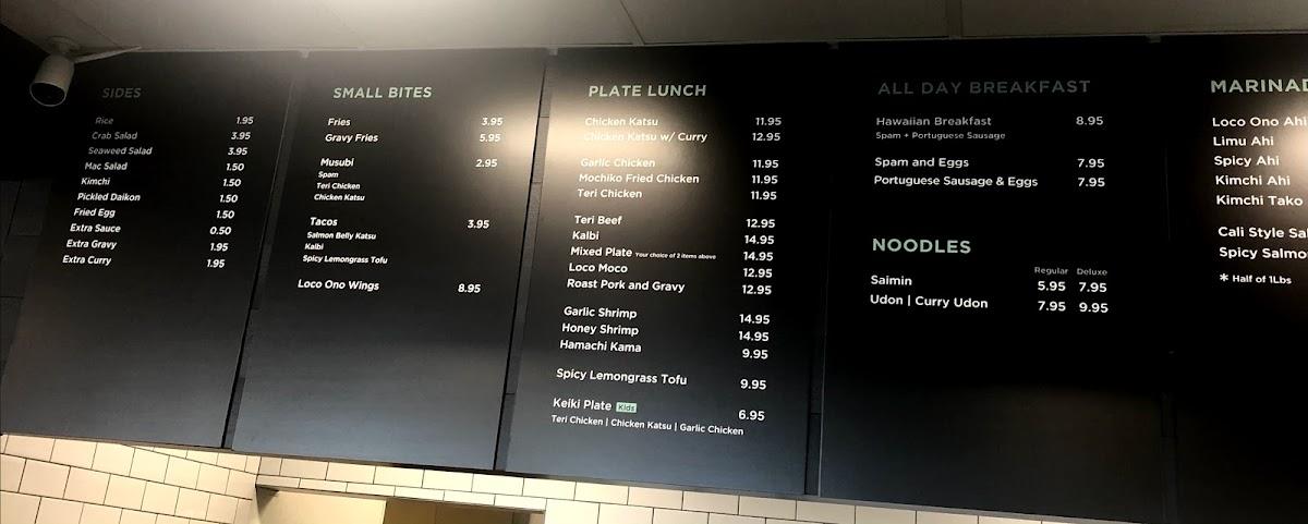 Menu at Loco Ono - Poke & Hawaiian BBQ (Reno, Midtown), Reno, S Virginia St
