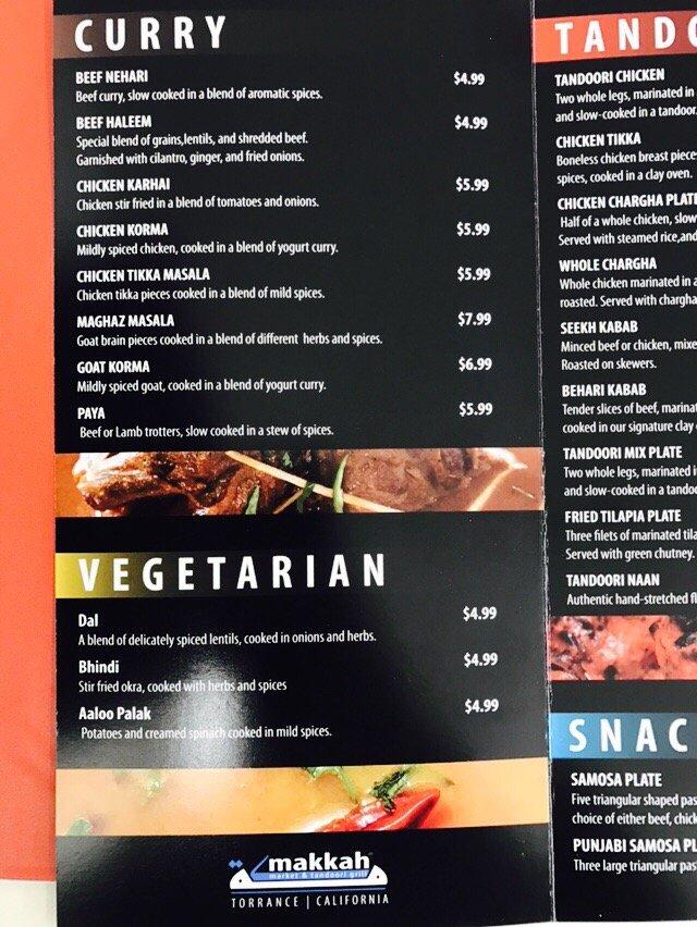 Carta del restaurante Makkah Market, Torrance