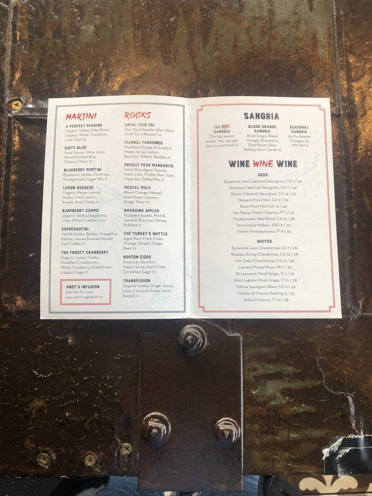 Menu at REV Kitchen & Bar, Beverly, 45 Enon St #1
