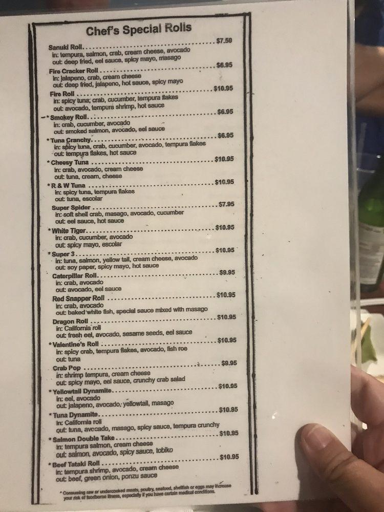 Menu at Sanuki Japanese Steak And Seafood Restaurant, New Bern