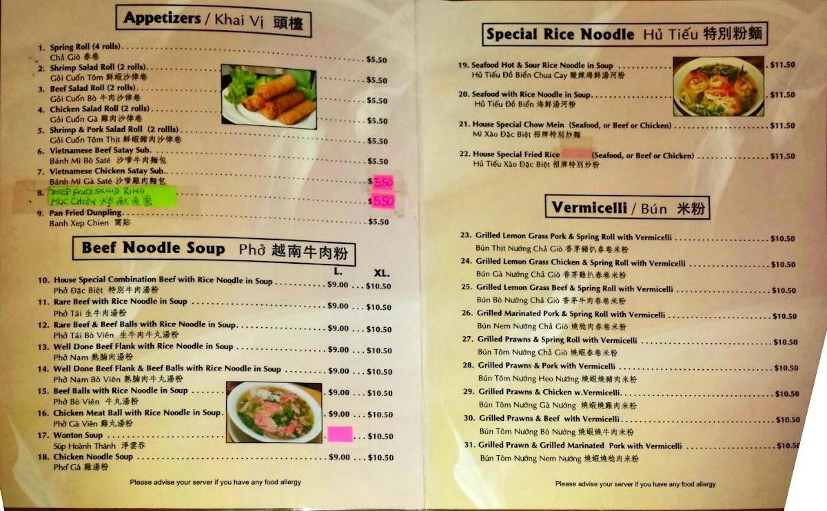 Menu at Spinnaker's Cafe, Sylvan Lake