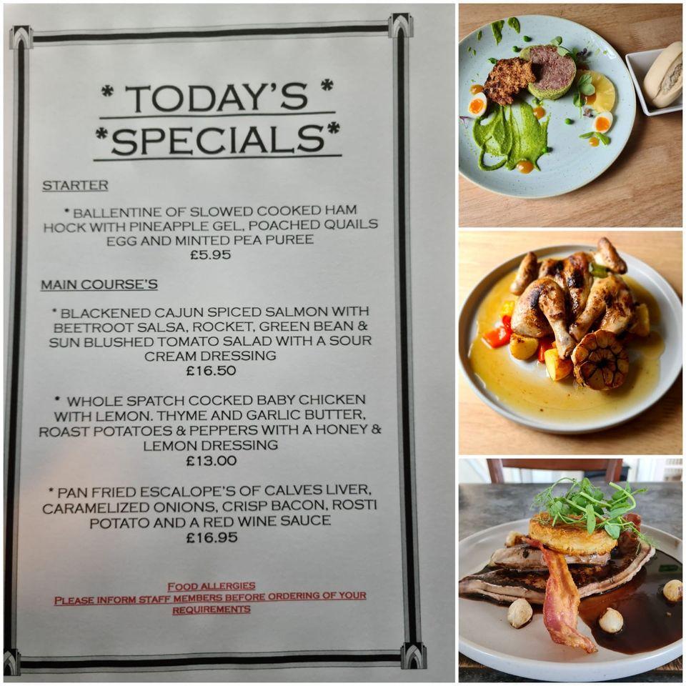 Menu at The Blue House restaurant, Haswell