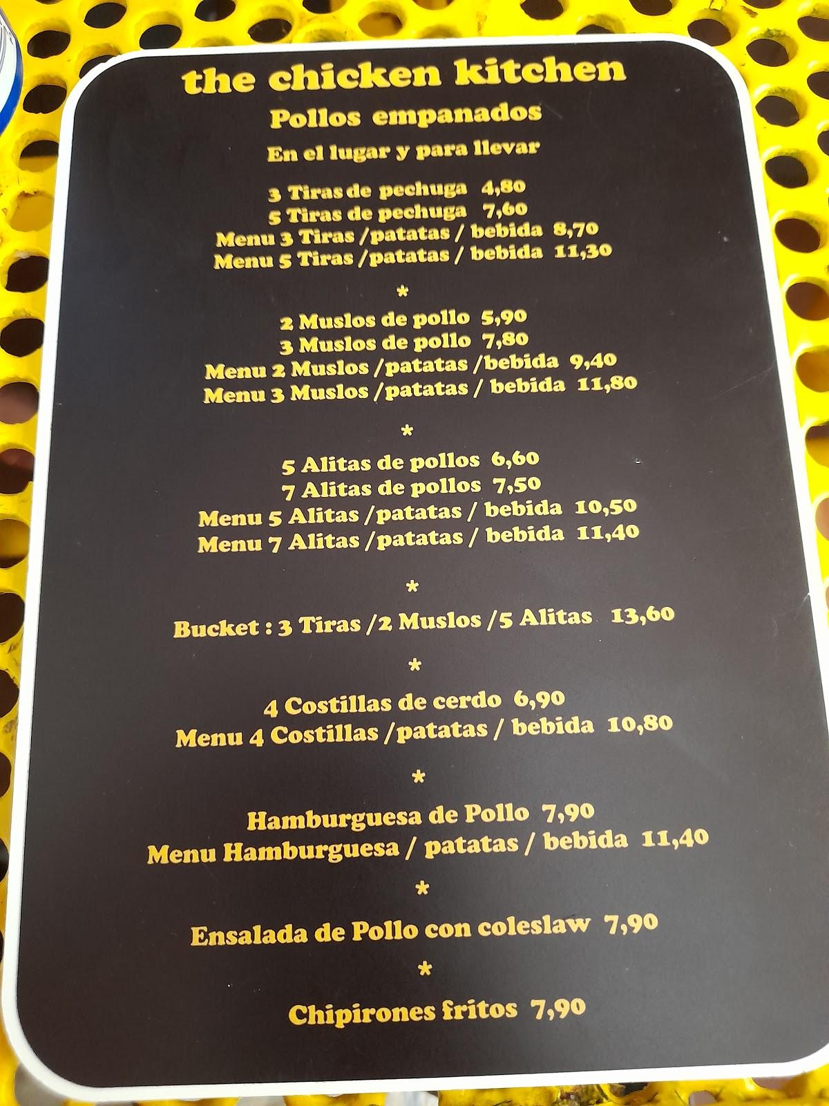 Menu at The Chicken Kitchen Hendaye restaurant, Hendaye
